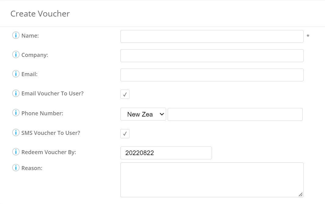 How to create vouchers for guests
