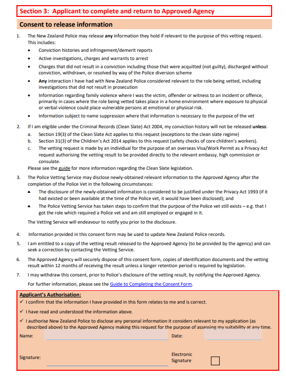 Police Vetting Process