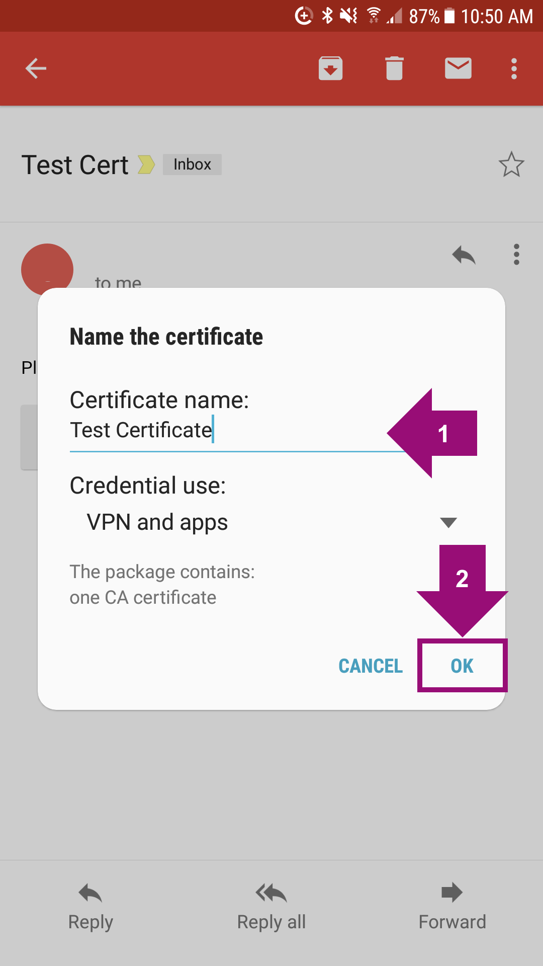 Installing an SSL Certificate on an Android Device (Manually)