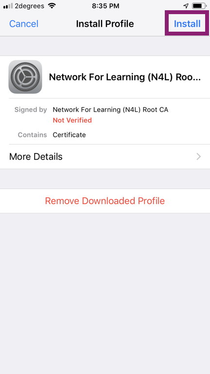 Installing an SSL Certificate on an iOS Device (Manually)