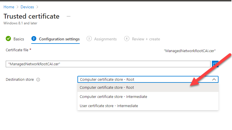 Cloudpath - SCEP enrolment via Microsoft Intune