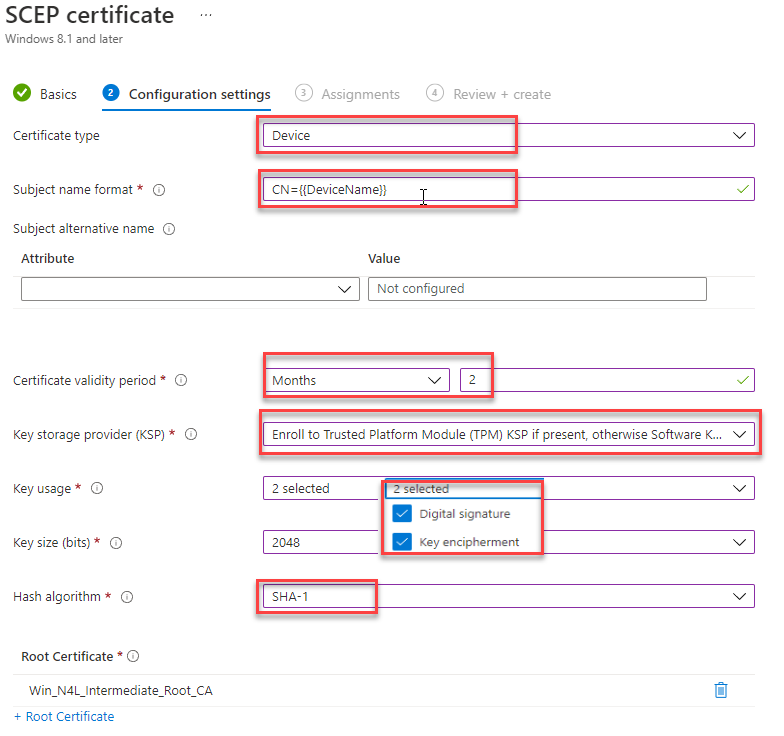 Cloudpath - SCEP enrolment via Microsoft Intune
