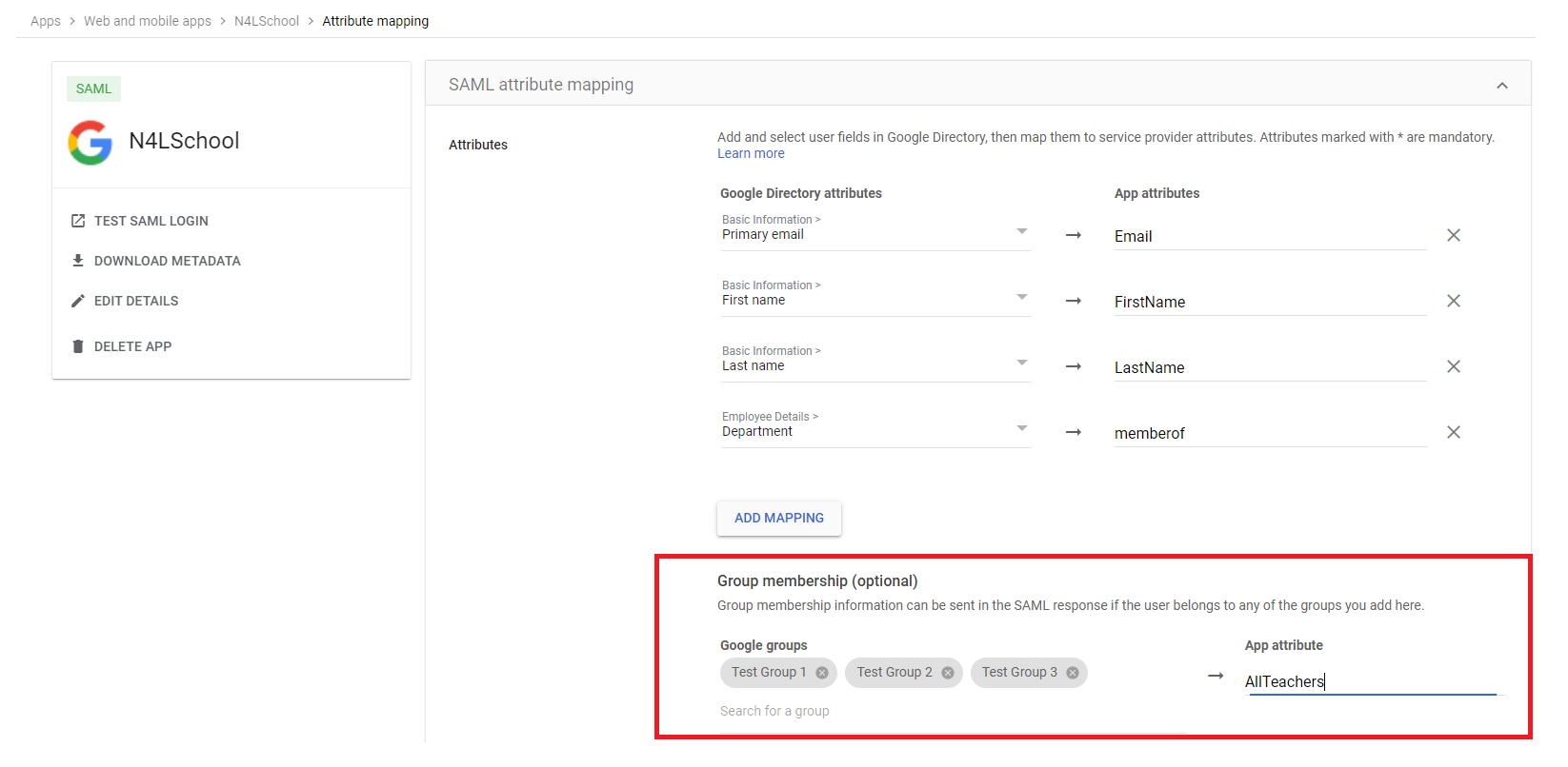 How to configure Google SAML app for Cloudpath access