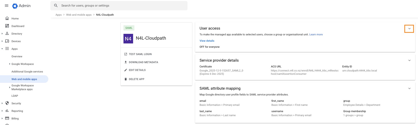 How to configure Google SAML app for Cloudpath access
