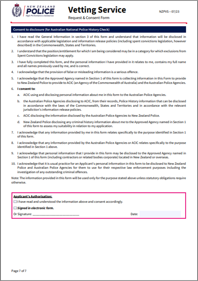 Police Vetting Process