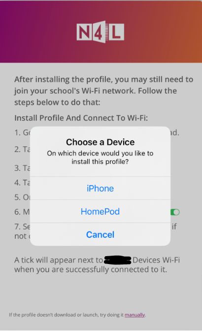 How to enrol an iPhone device for a dedicated user