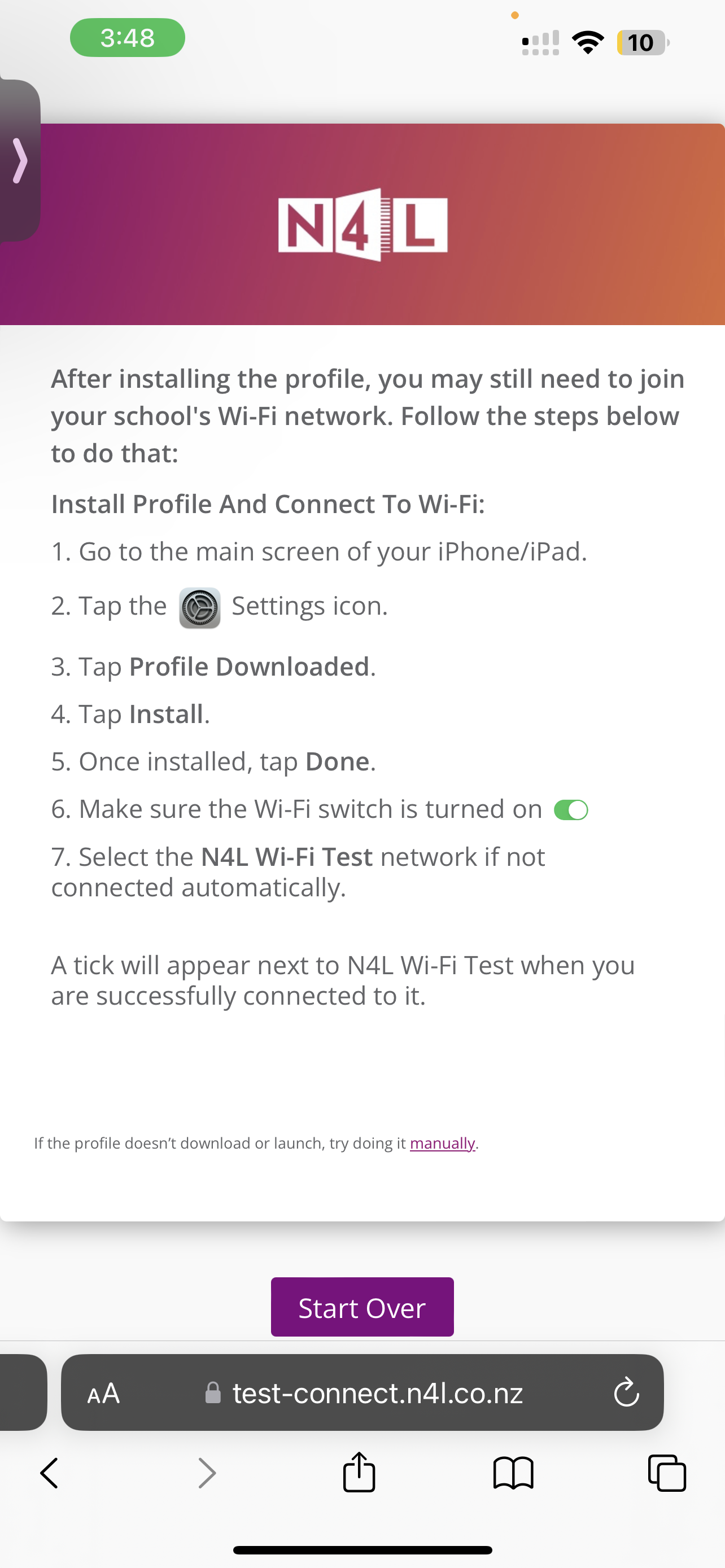 How to enrol an iPhone device for a dedicated user