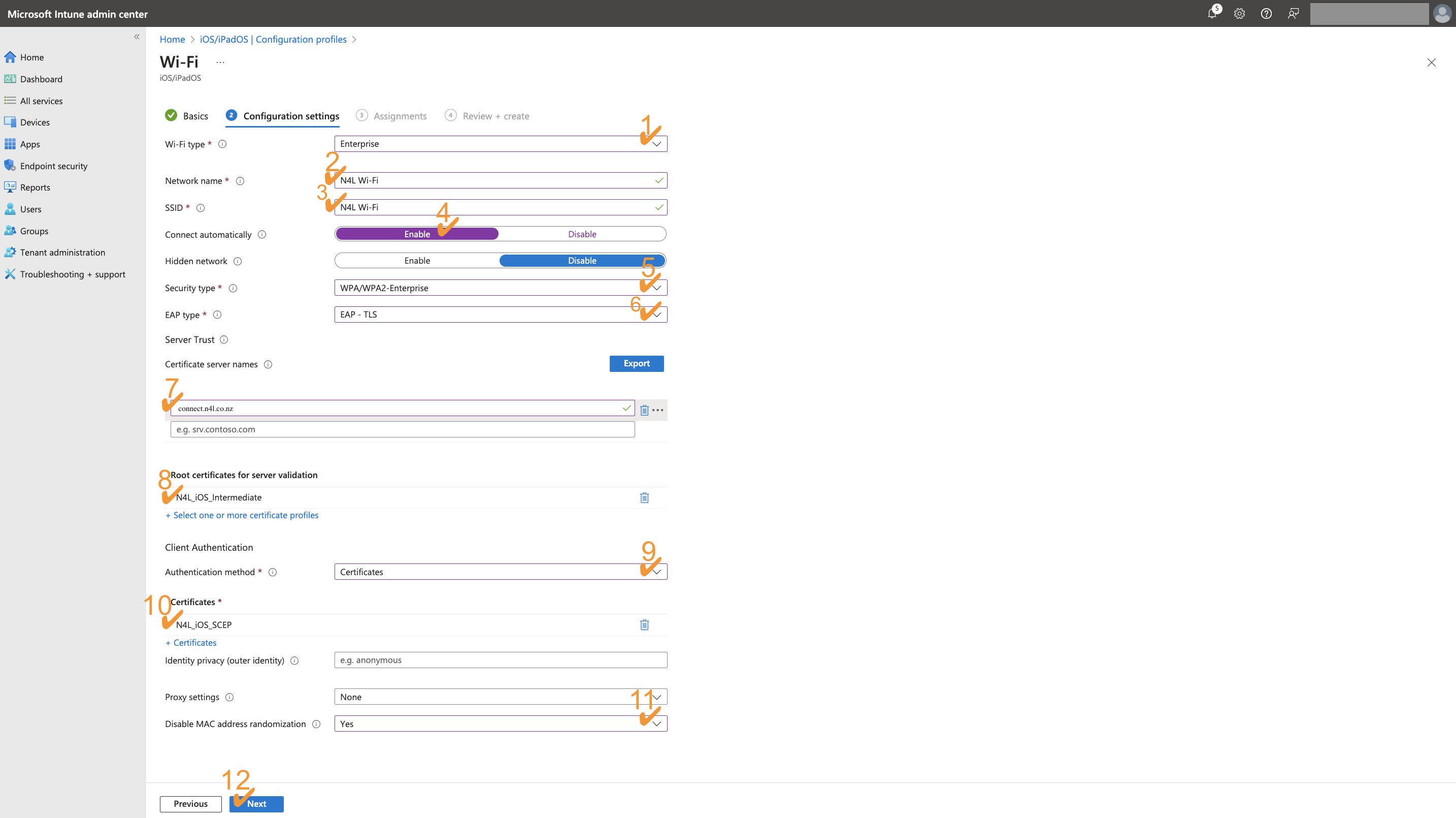 iOS SCEP enrolment via Microsoft Endpoint Manager