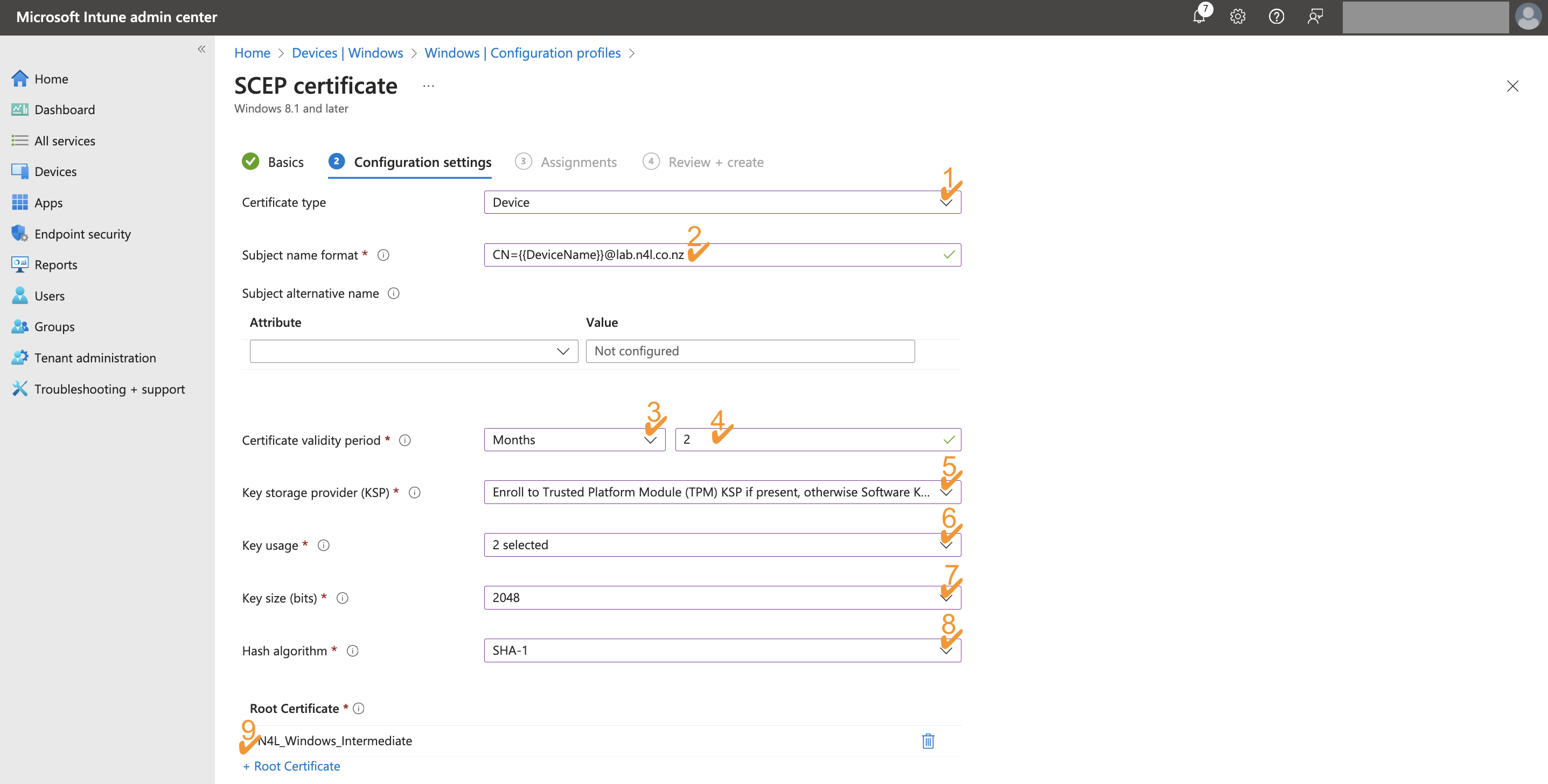 Cloudpath - SCEP enrolment via Microsoft Endpoint Management (formerly Intune)