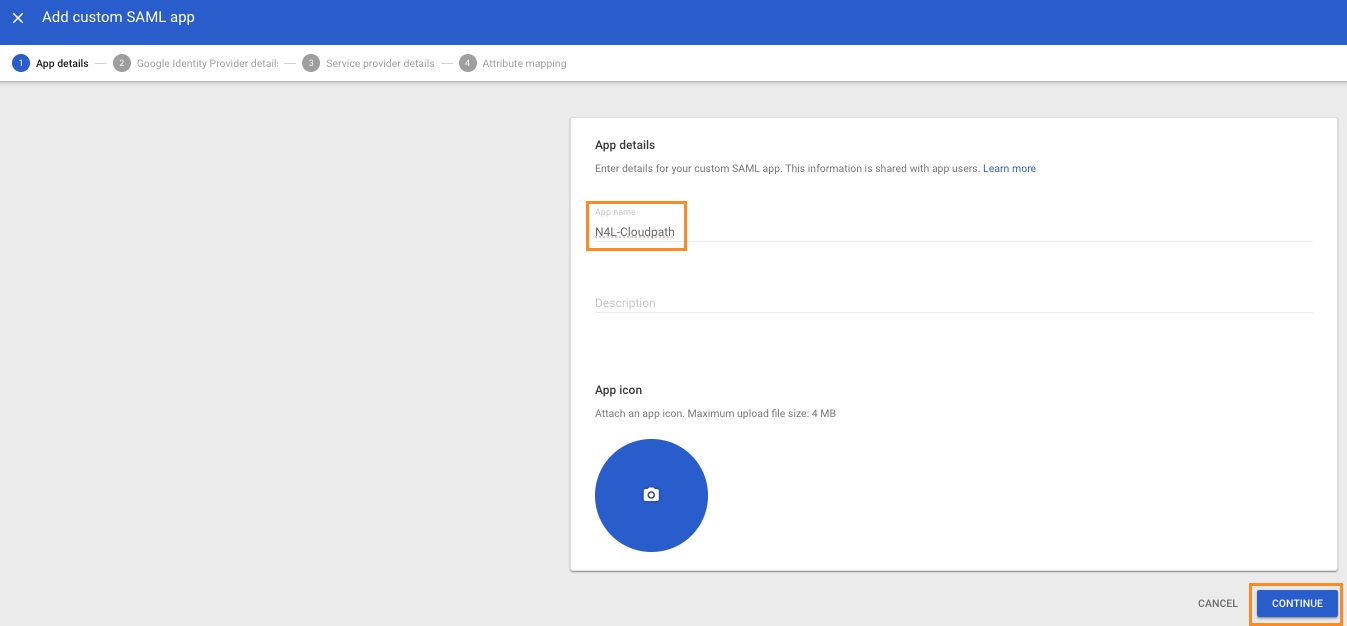 How to configure Google SAML app for Cloudpath access