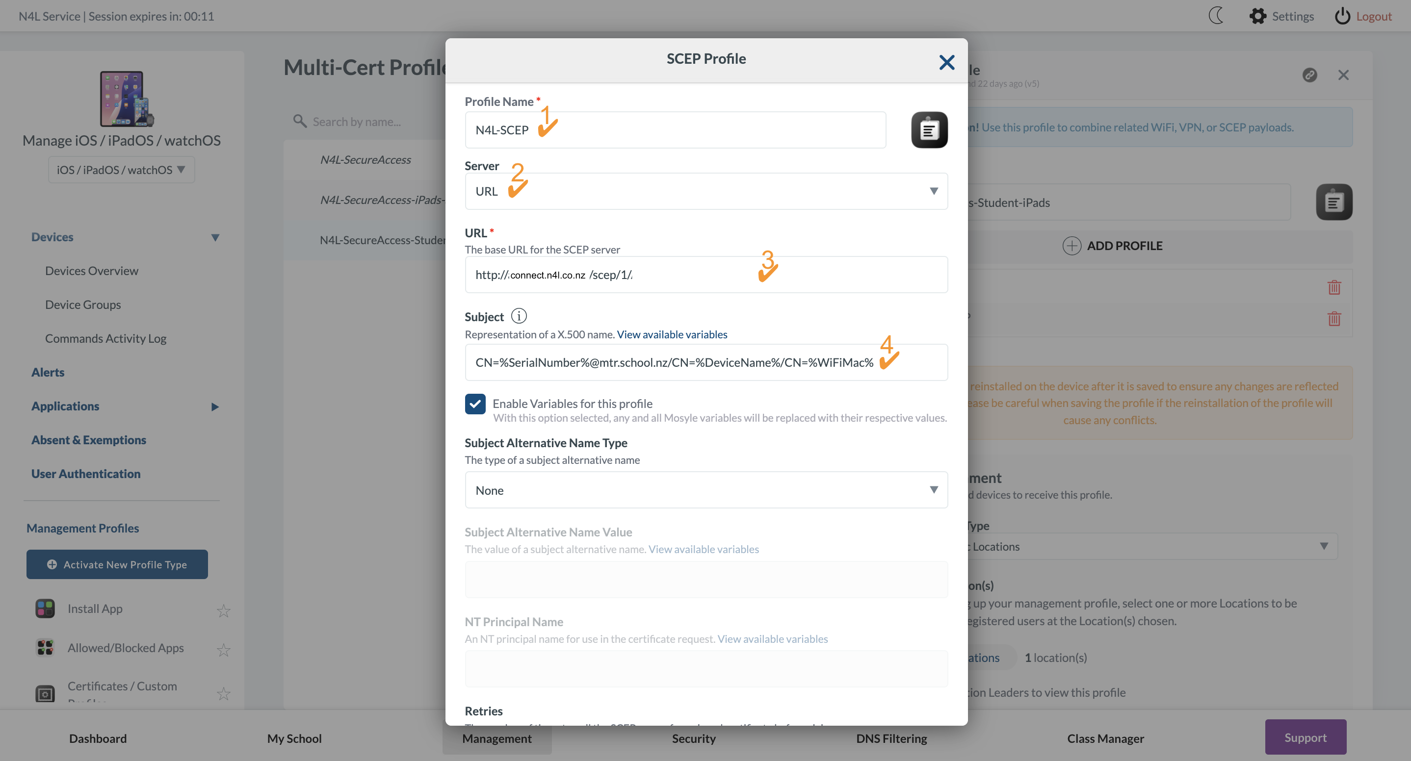 Cloudpath - iOS SCEP enrolment via Mosyle Manager Premium