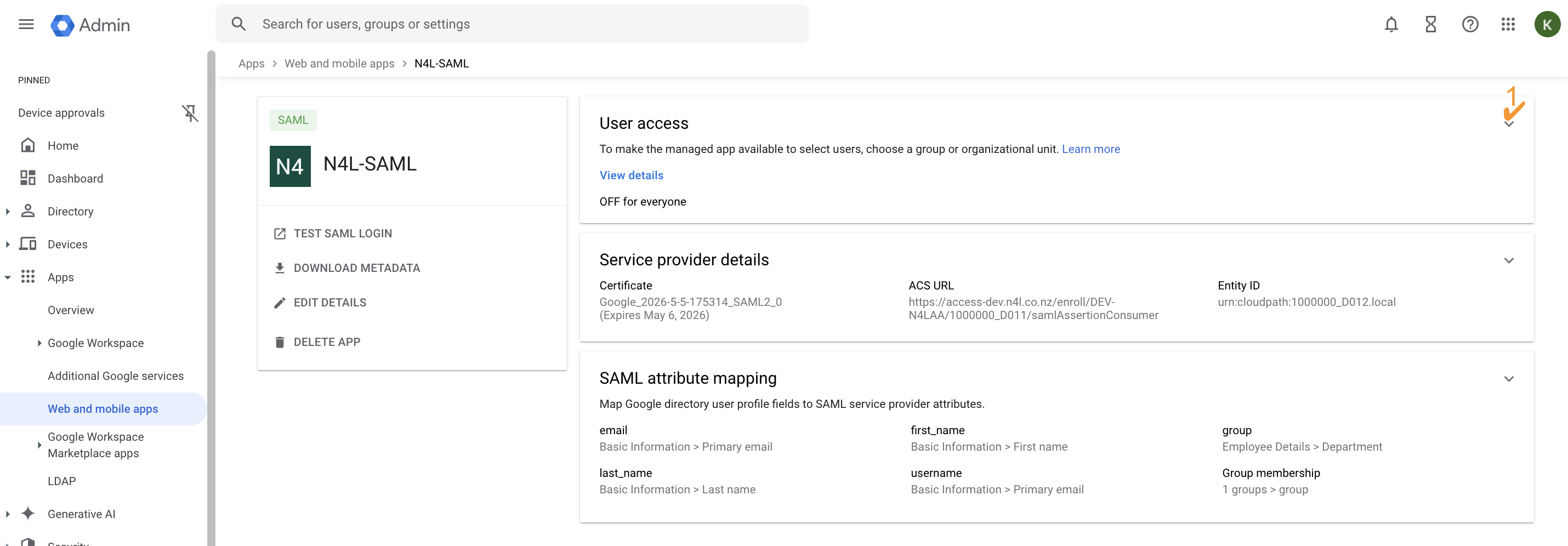 How to configure Google SAML app for Cloudpath access