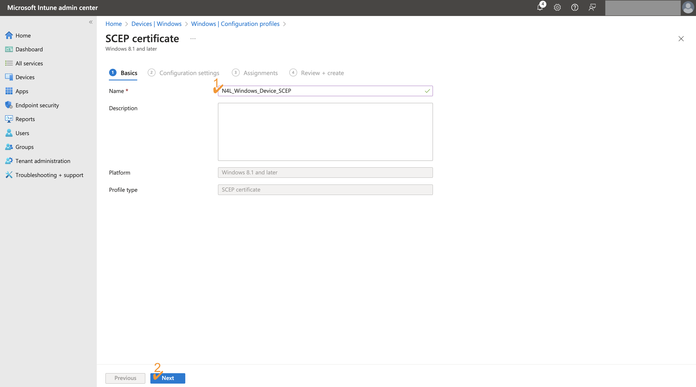 Windows SCEP enrolment via Microsoft Endpoint Management (formerly Intune)