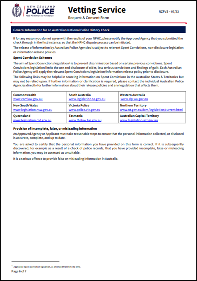Police Vetting Process